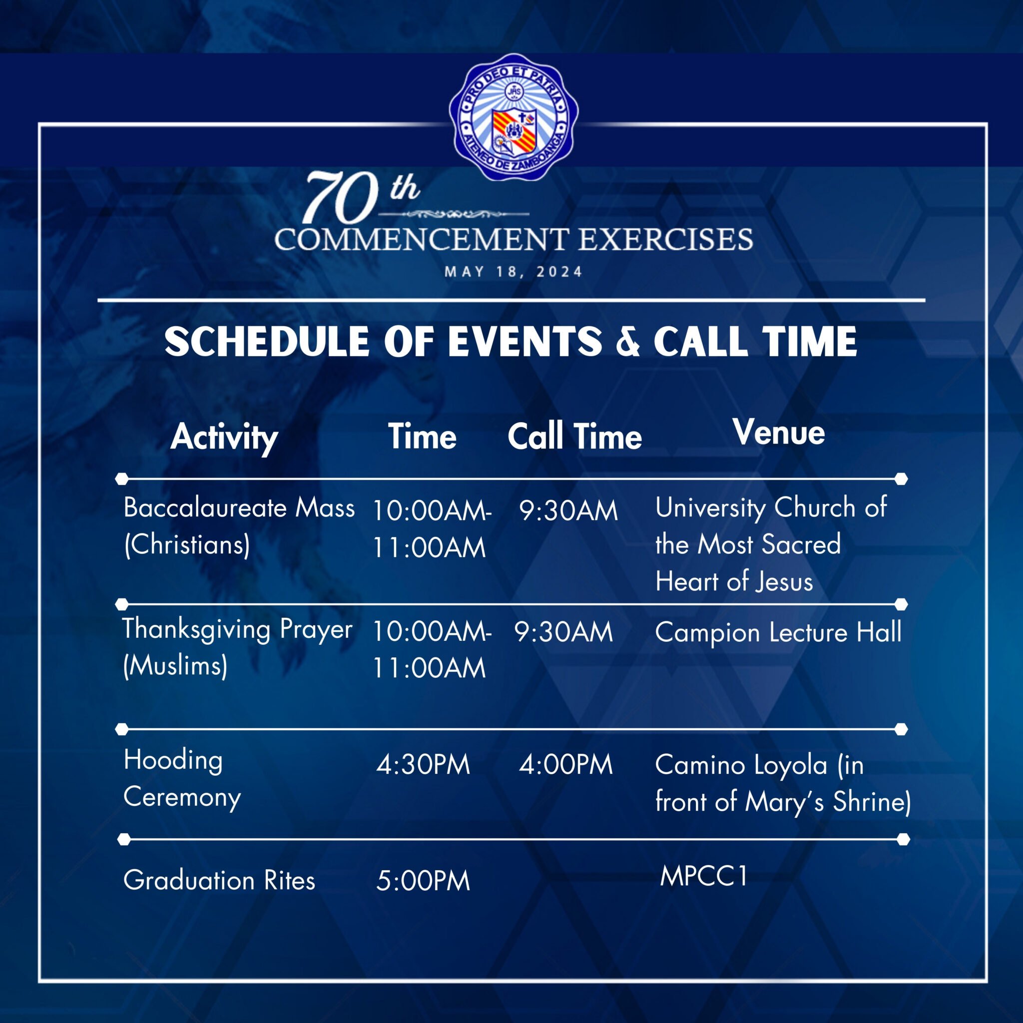 70th Commencement Exercises Graduation Guidelines – Ateneo de Zamboanga ...
