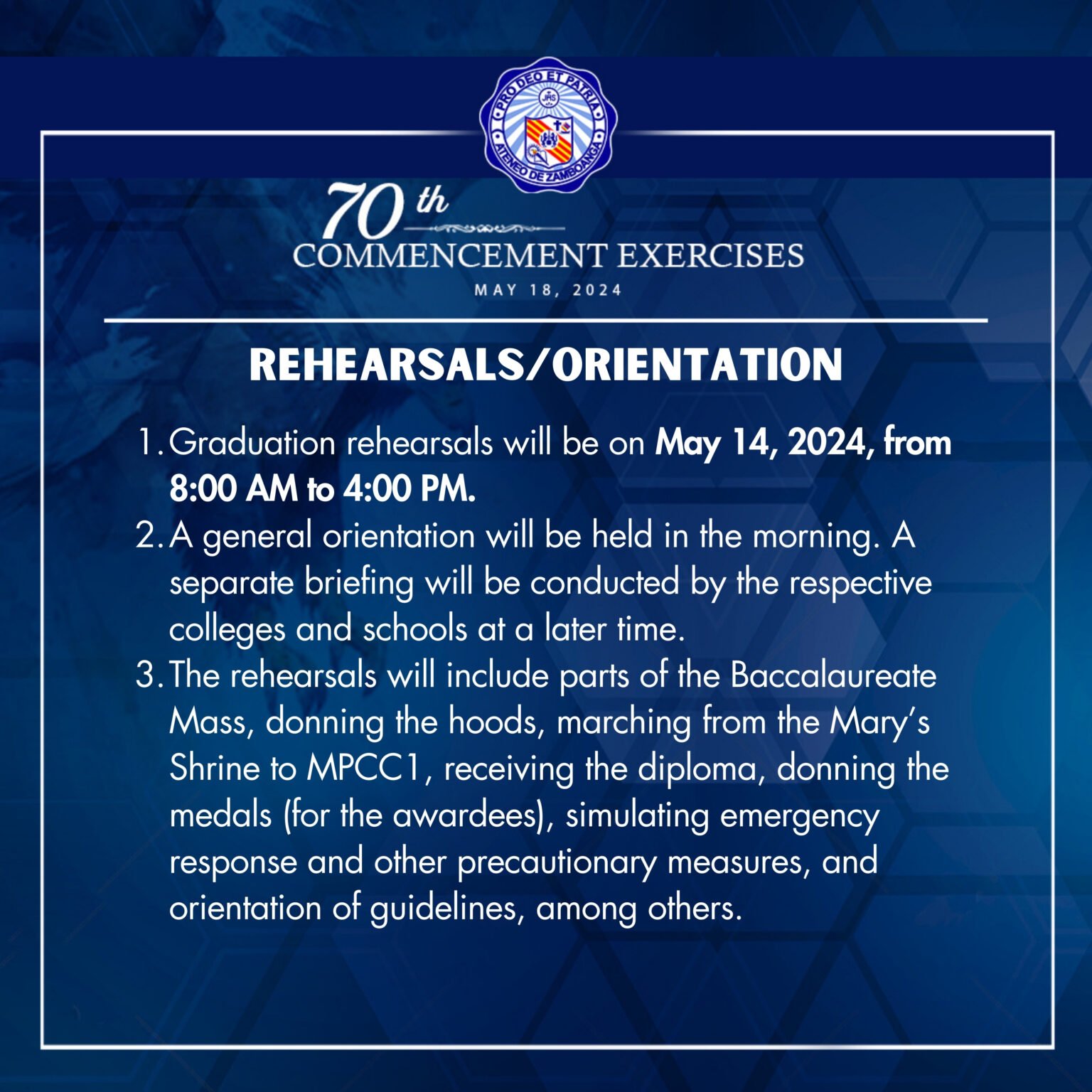70th Commencement Exercises Graduation Guidelines – Ateneo de Zamboanga ...