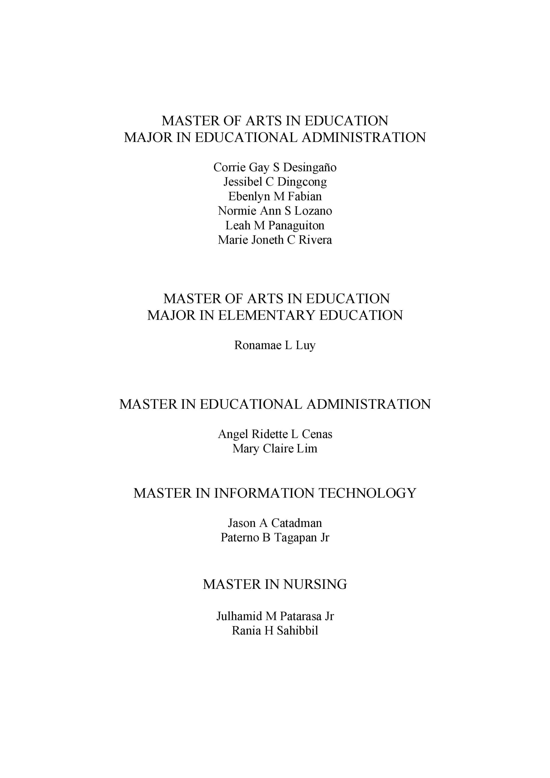 Graduate School Candidates for Graduation, SY 2023-2024 - Ateneo de ...