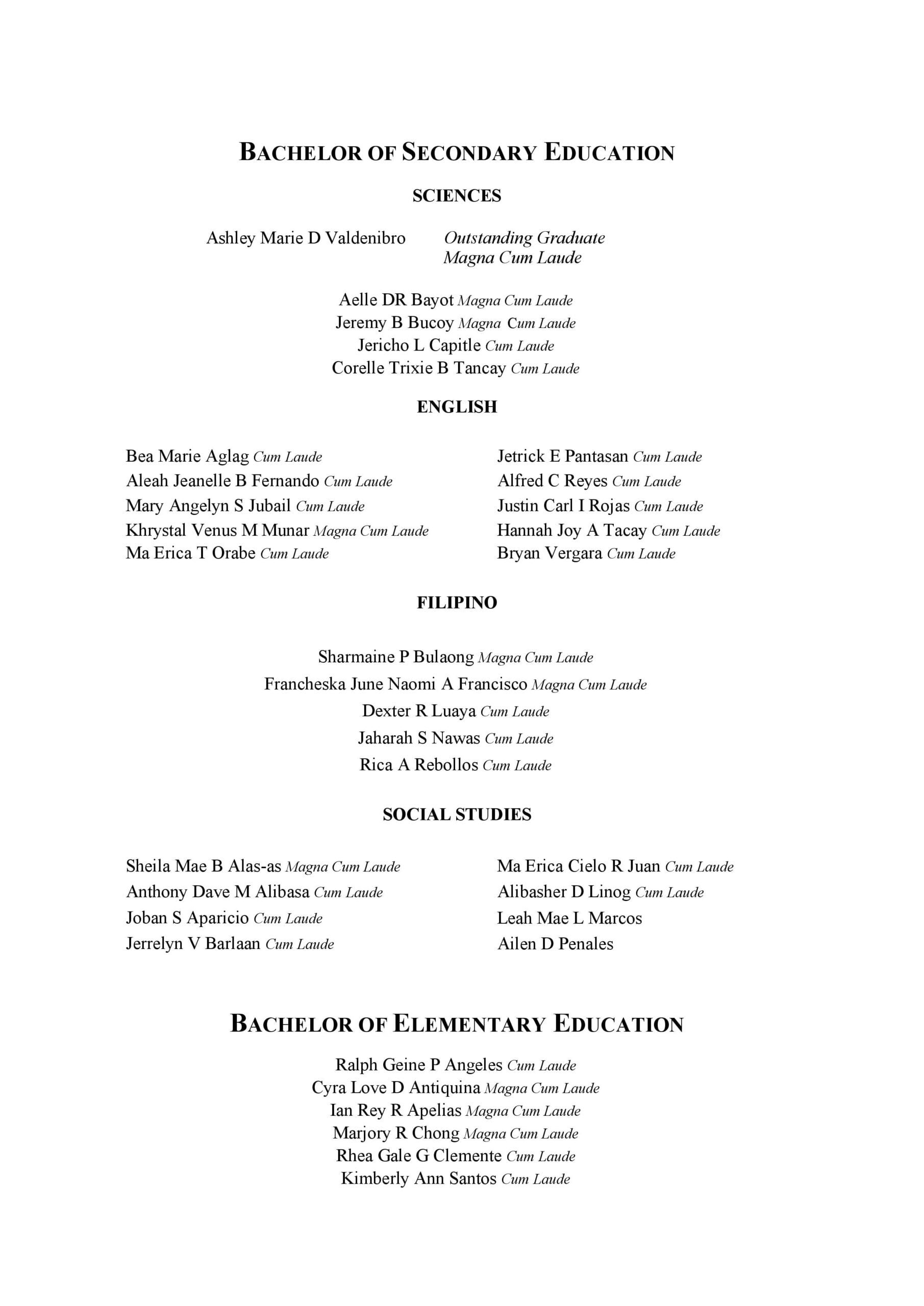 Candidates for Graduation, SY 2023-2024 - Ateneo de Zamboanga University