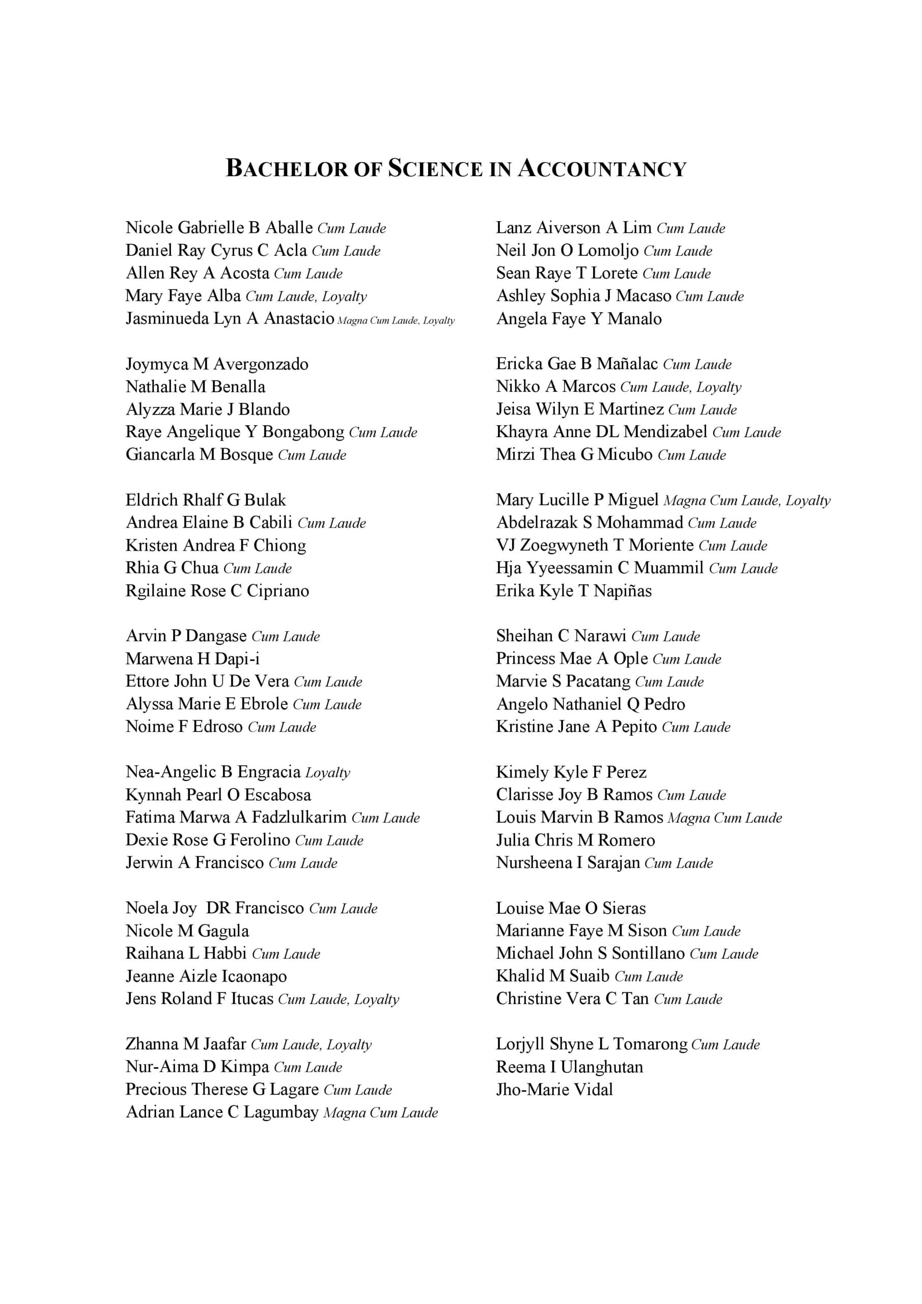 Candidates for Graduation, SY 2023-2024 - Ateneo de Zamboanga University