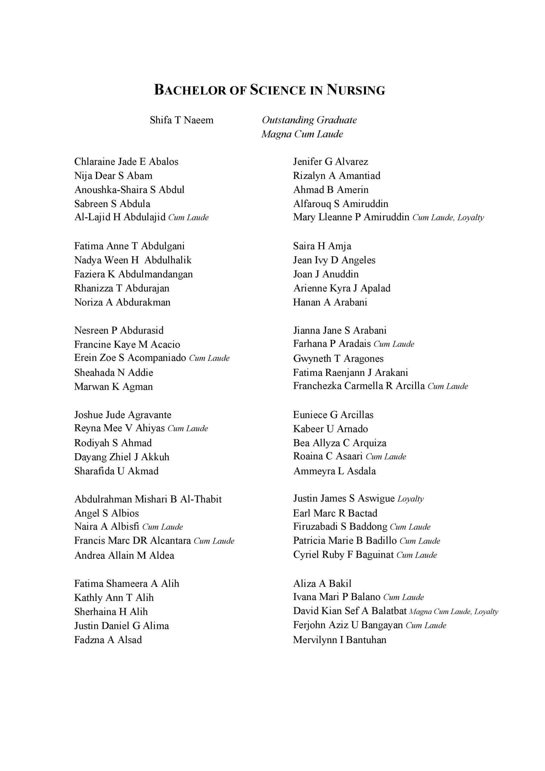 Candidates for Graduation, SY 2023-2024 - Ateneo de Zamboanga University