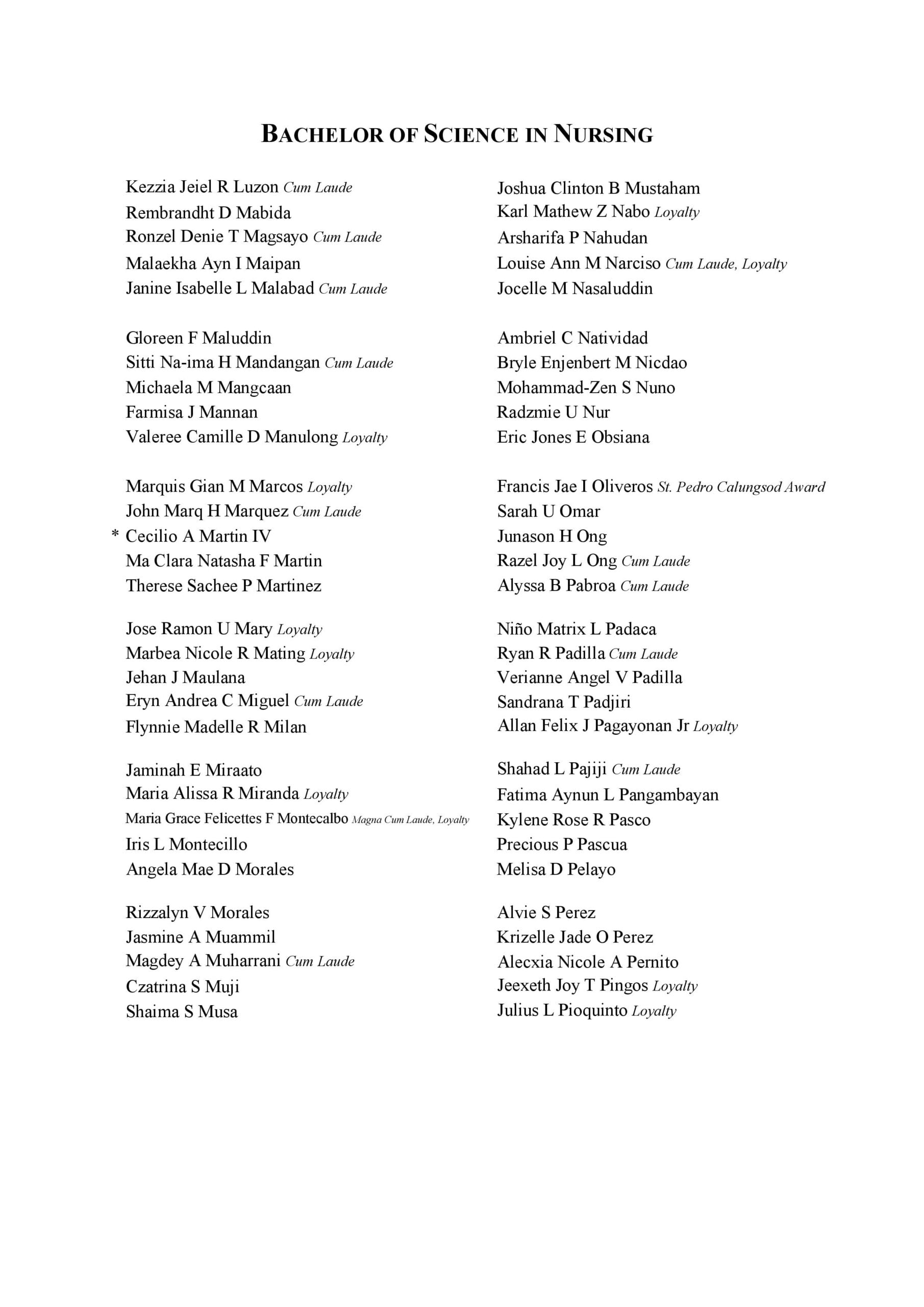 Candidates for Graduation, SY 2023-2024 - Ateneo de Zamboanga University