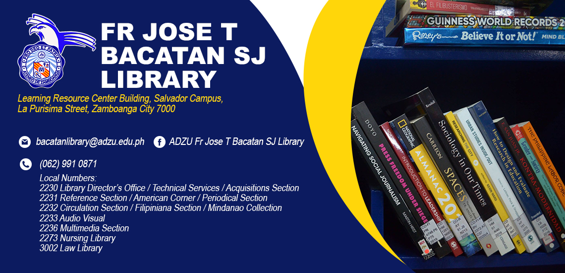 Fr Jose T Bacatan SJ Library – Ateneo de Zamboanga University