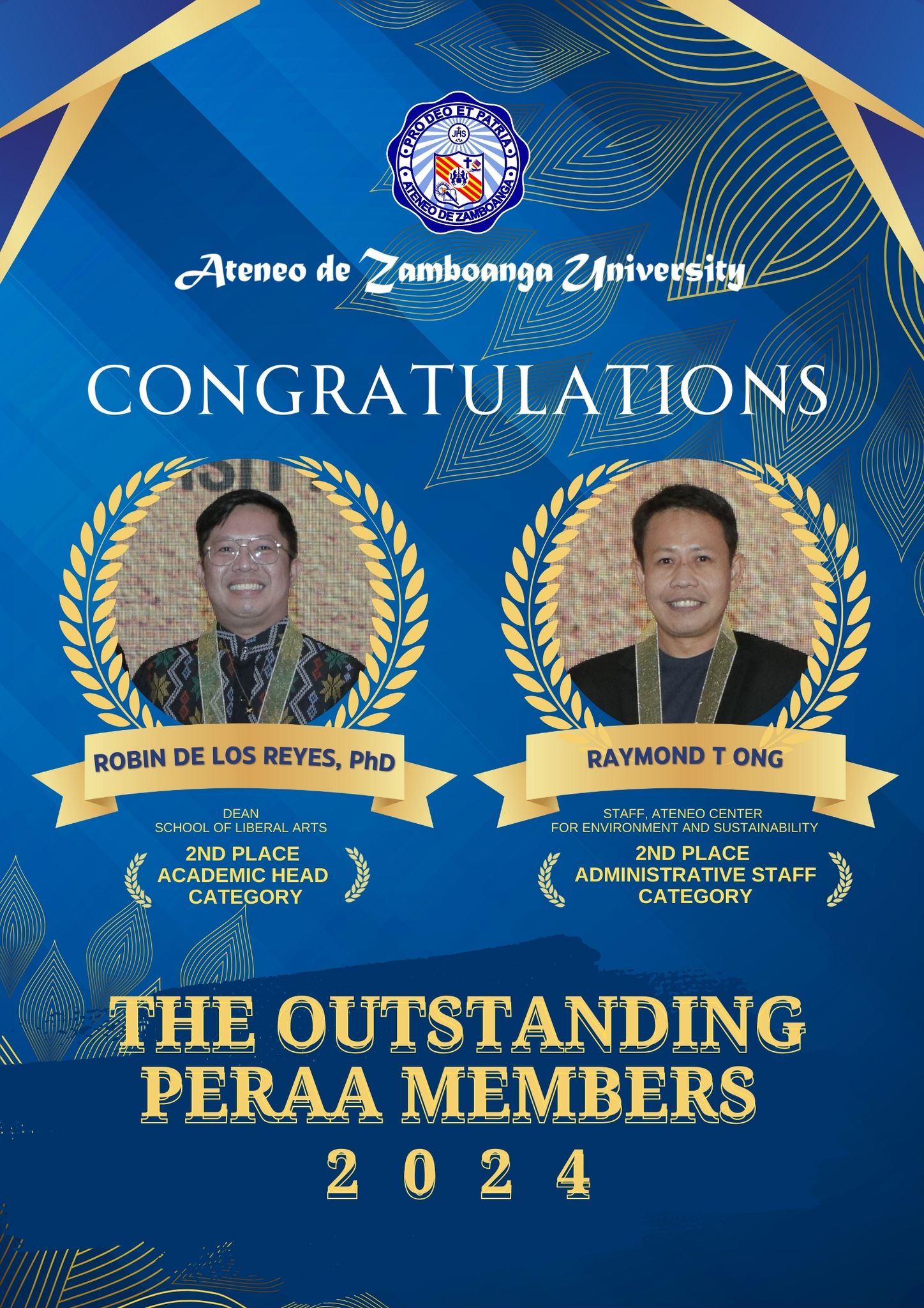 The AdZU 2024 Outstanding PERAA Members - Ateneo de Zamboanga University